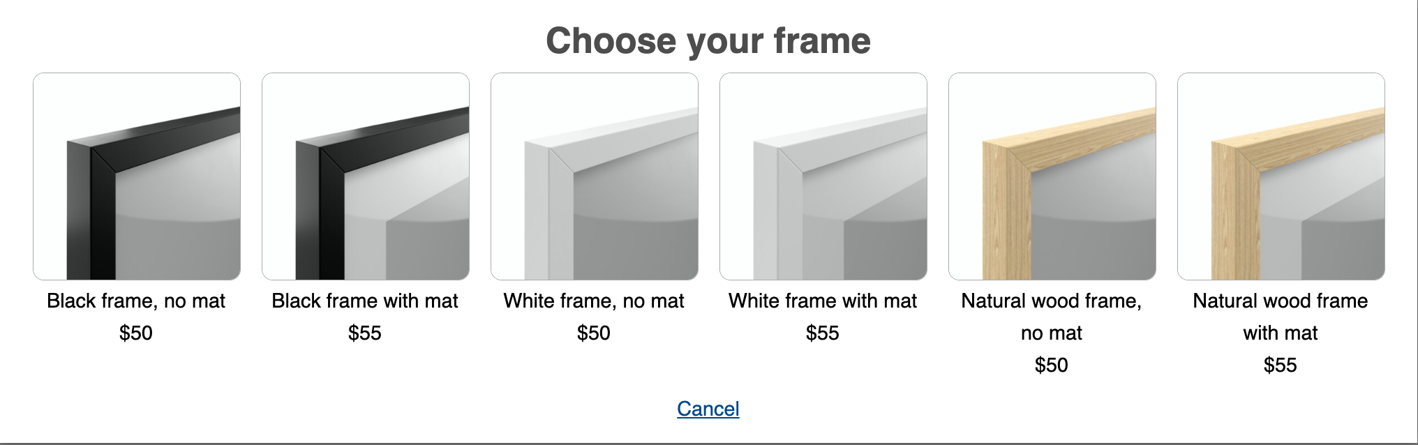 What is 'frame with mat'? – Under Lucky Stars